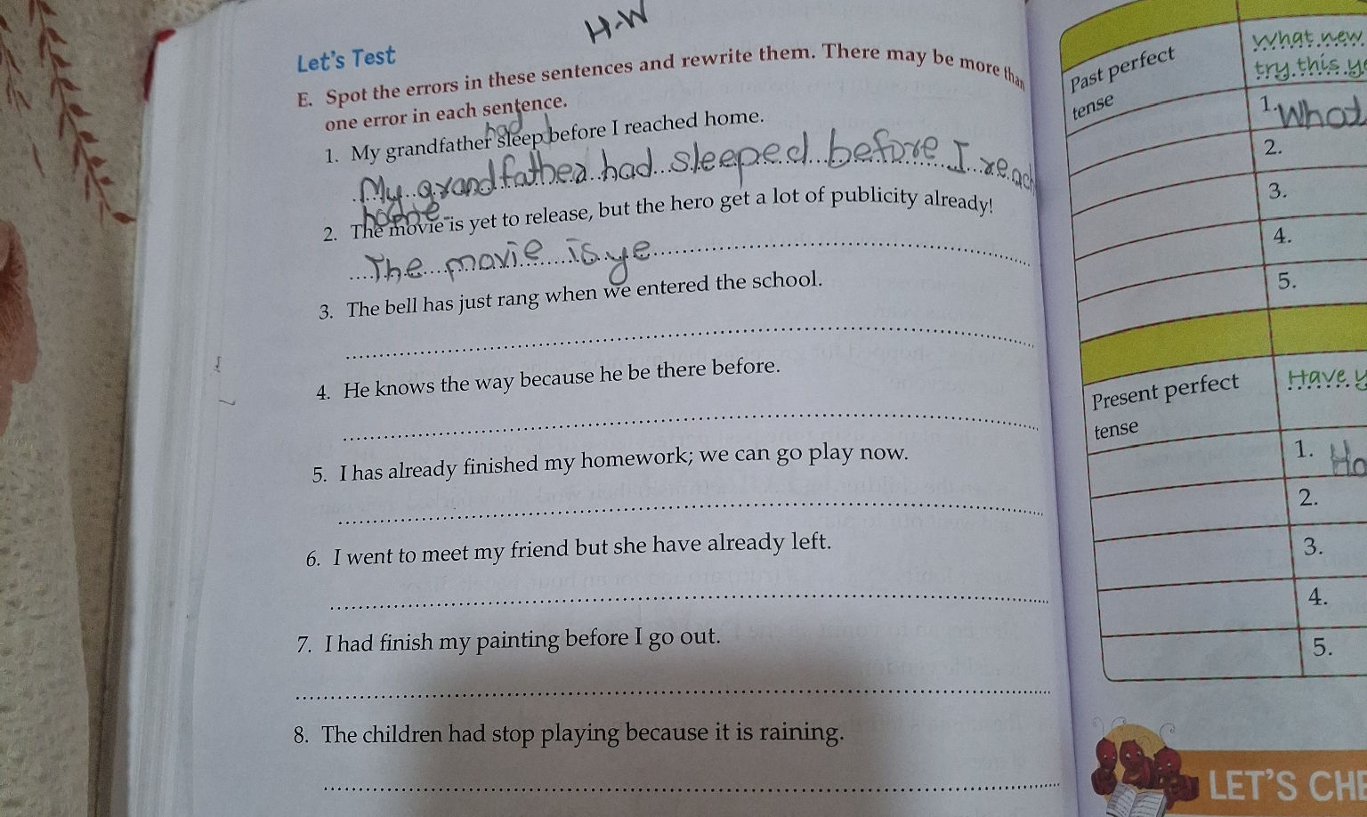 E. Spot the errors in these sentences and | StudyX