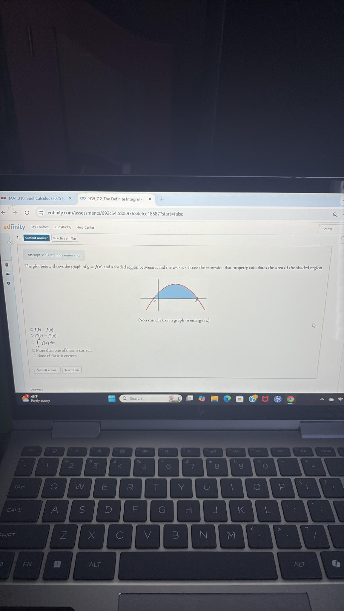 The plot below shows the graph of $y = f(x)$ | StudyX