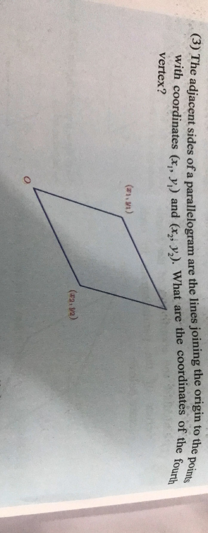 (3) The adjacent sides of a parallelogram | StudyX