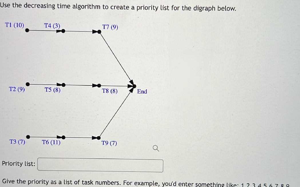 Use the decreasing time algorithm to create | StudyX