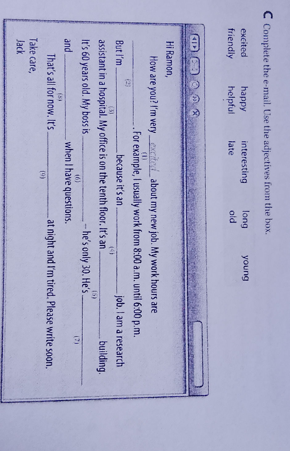 C Complete the e-mail. Use the adjectives | StudyX