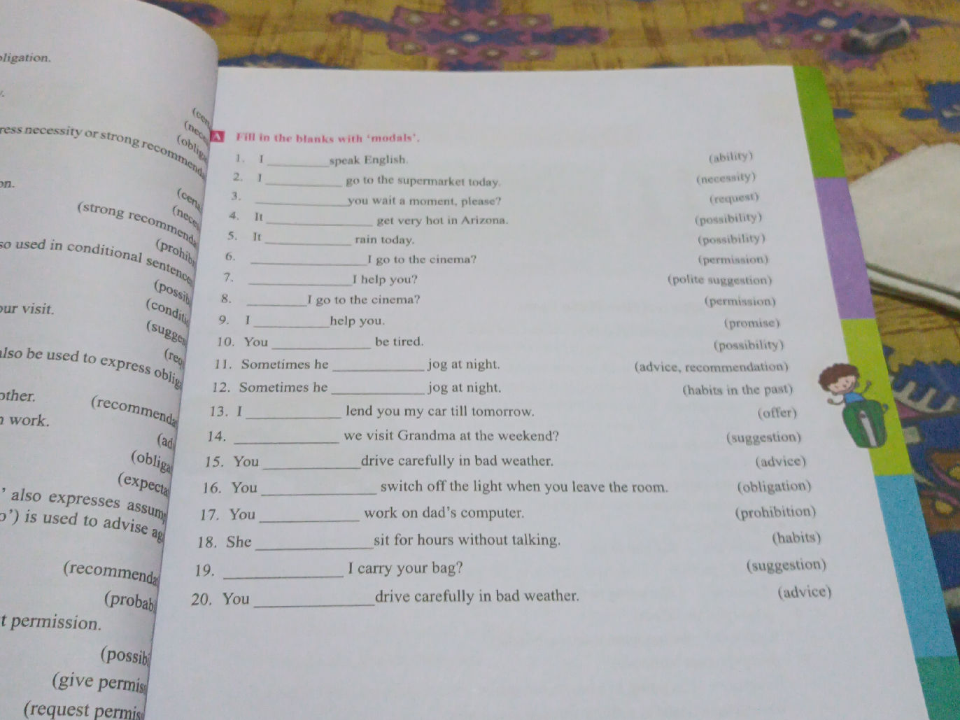 Fill in the blanks with 'modals'. 1. I | StudyX