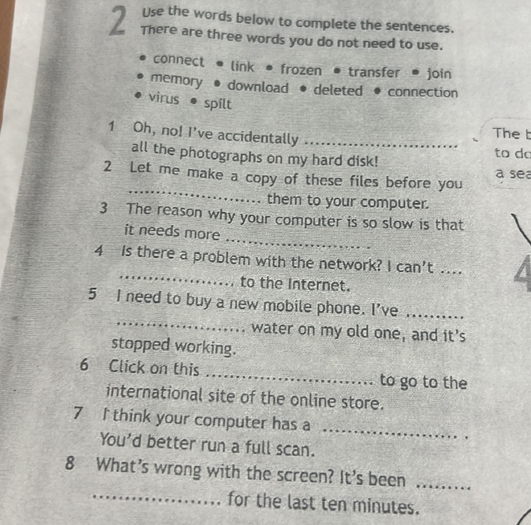 Use the words below to complete the | StudyX