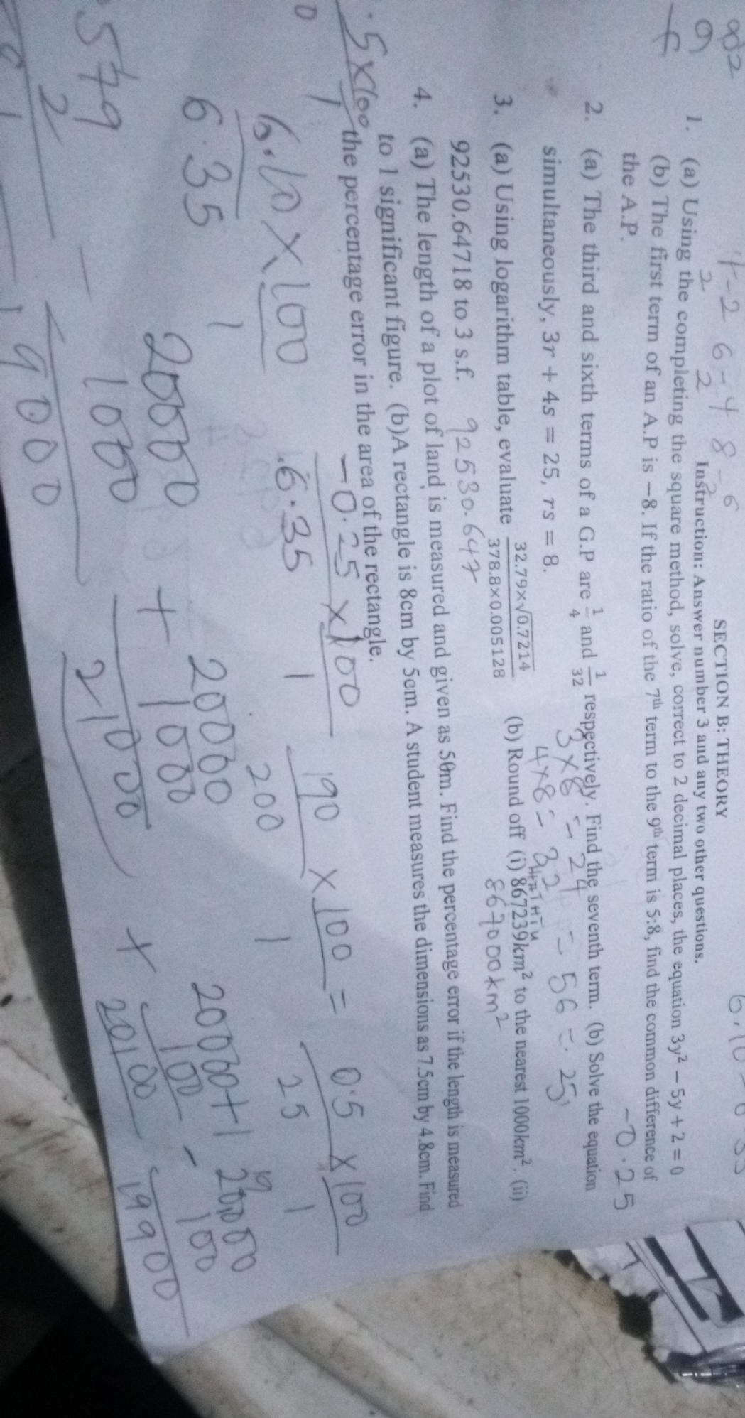 1. (a) Using the completing the square | StudyX