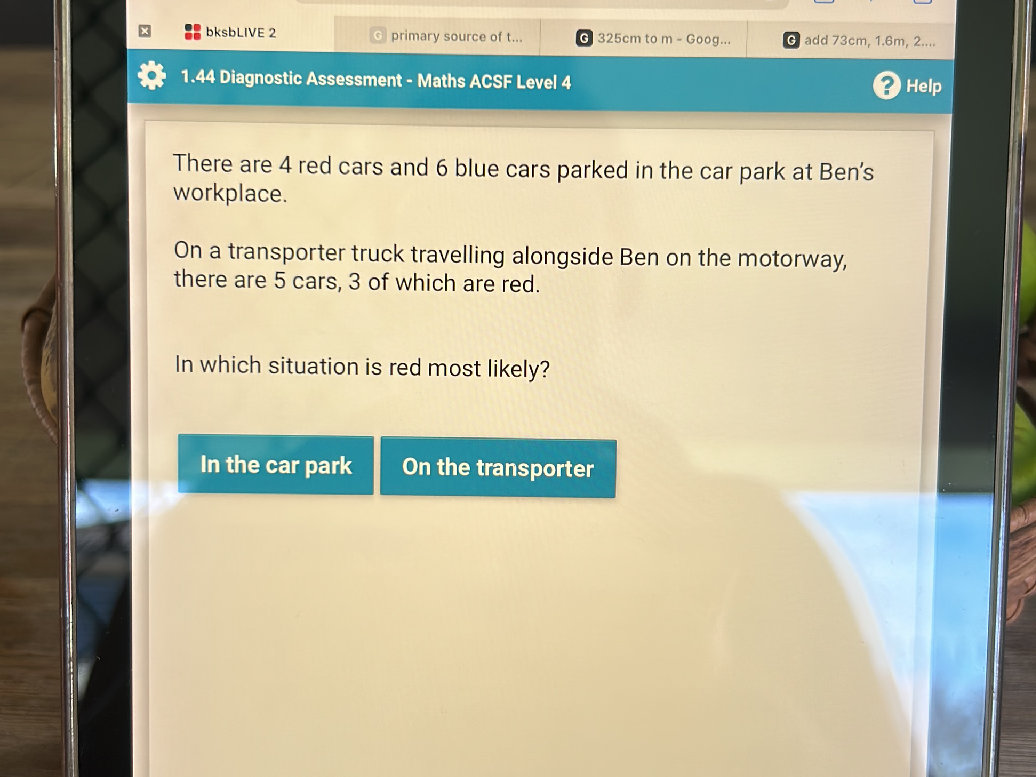 There are 4 red cars and 6 blue cars parked | StudyX