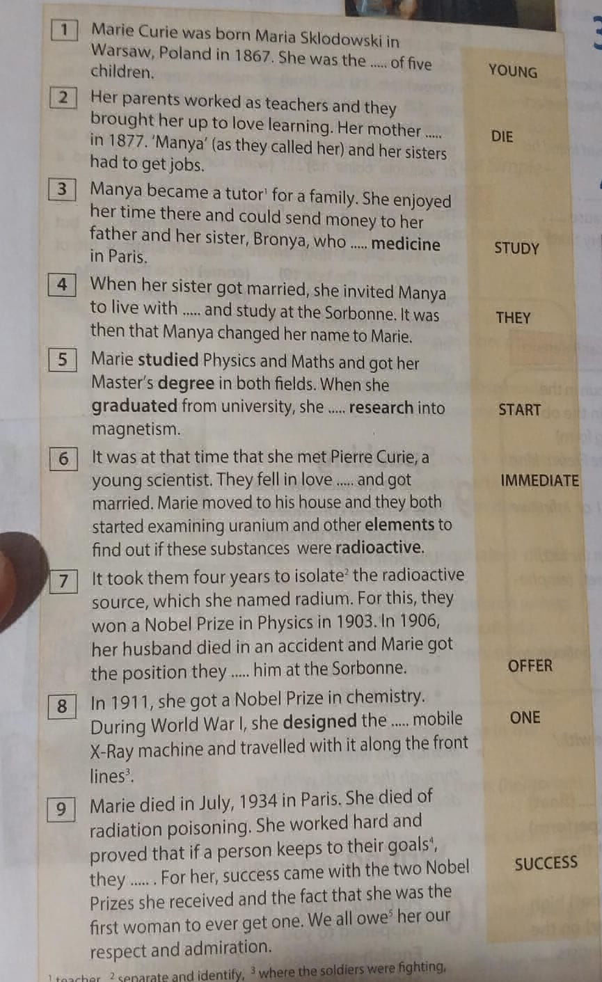 5 Marie studied Physics and Maths and got | StudyX