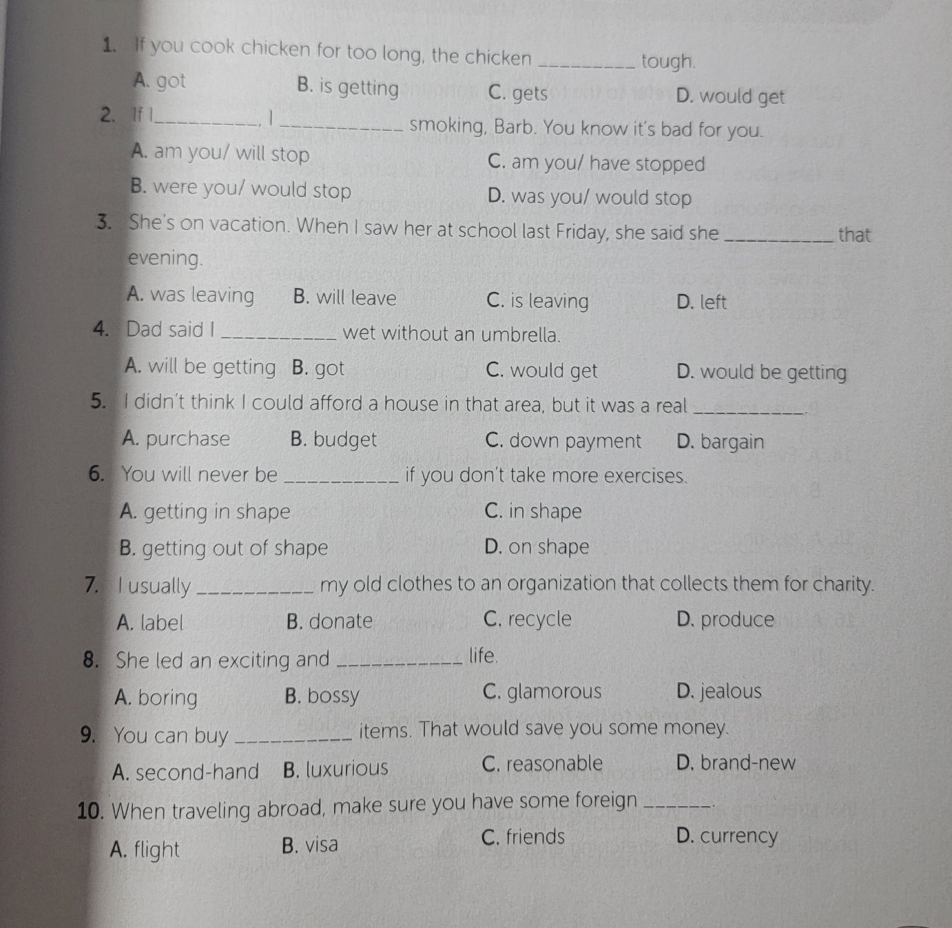 2. If I ______ smoking, Barb. You know it's | StudyX