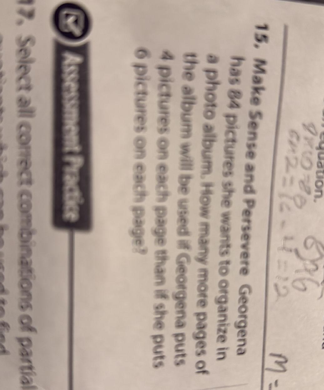 15. Make Sense and Persevere Georgena has 84 | StudyX