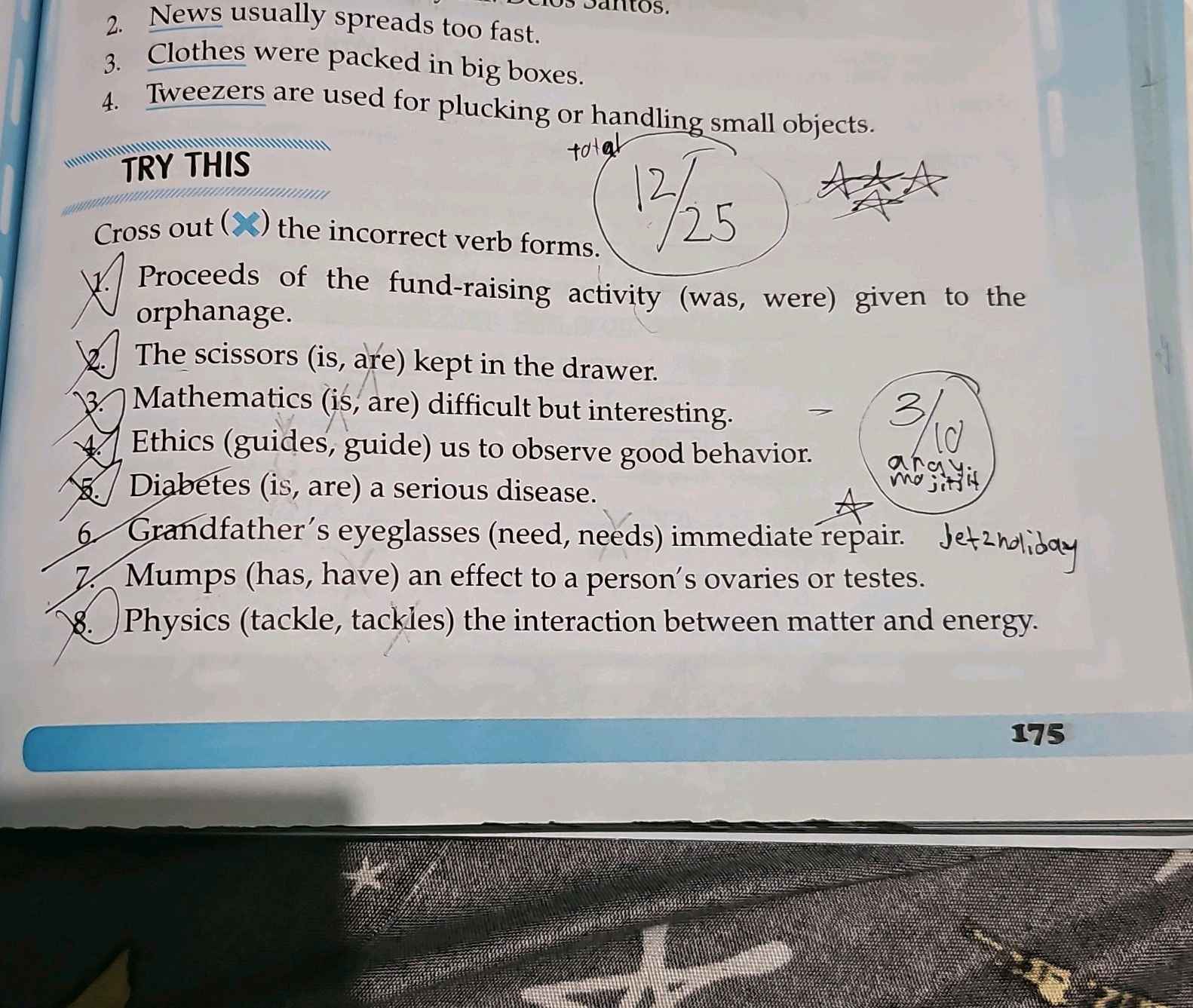 TRY THIS Cross out (X) the incorrect verb | StudyX