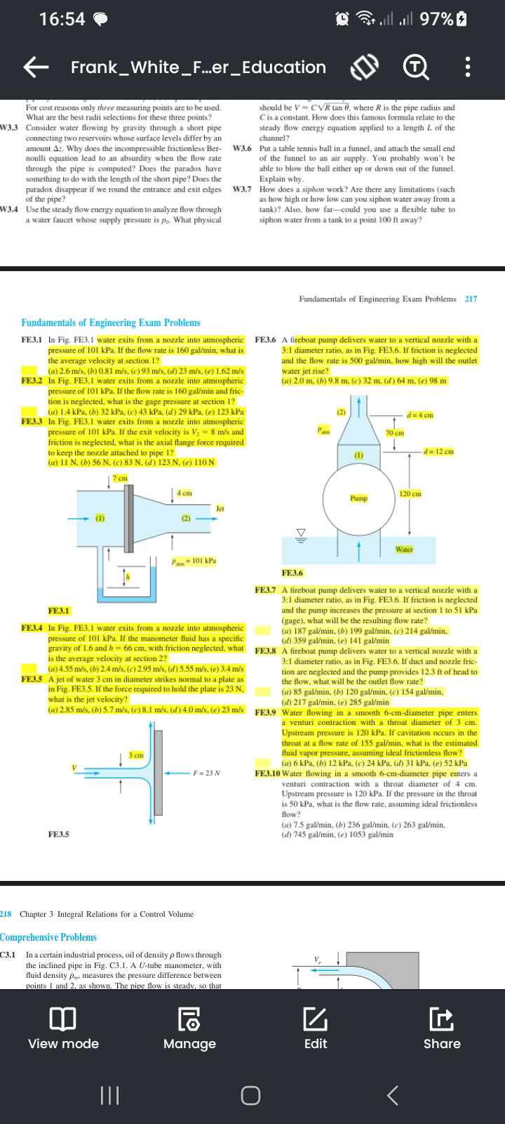 Consider water flowing by gravity through a | StudyX