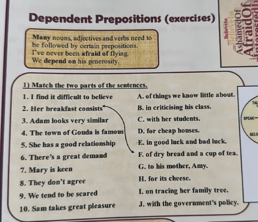 Dependent Prepositions (exercises) Many | StudyX