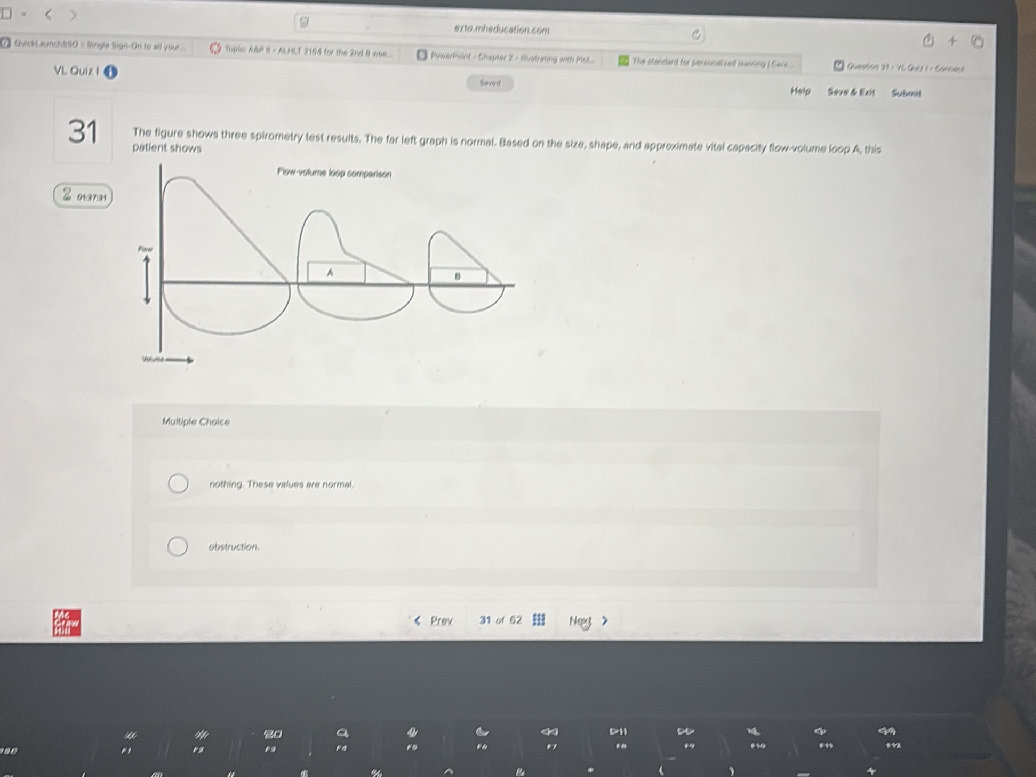 The figure shows three spirometry test | StudyX