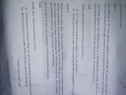 Attempt both items Item 1 The ministry of | StudyX