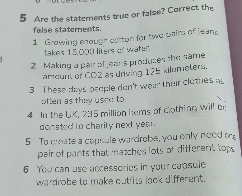 5 Are the statements true or false? Correct | StudyX