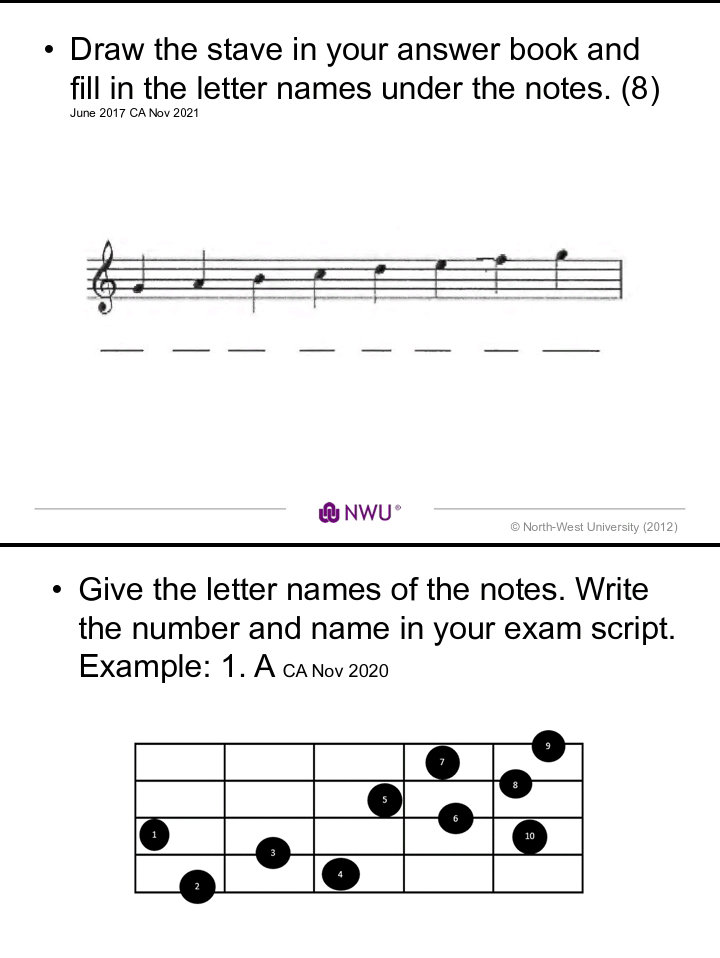 Draw the stave in your answer book and fill | StudyX