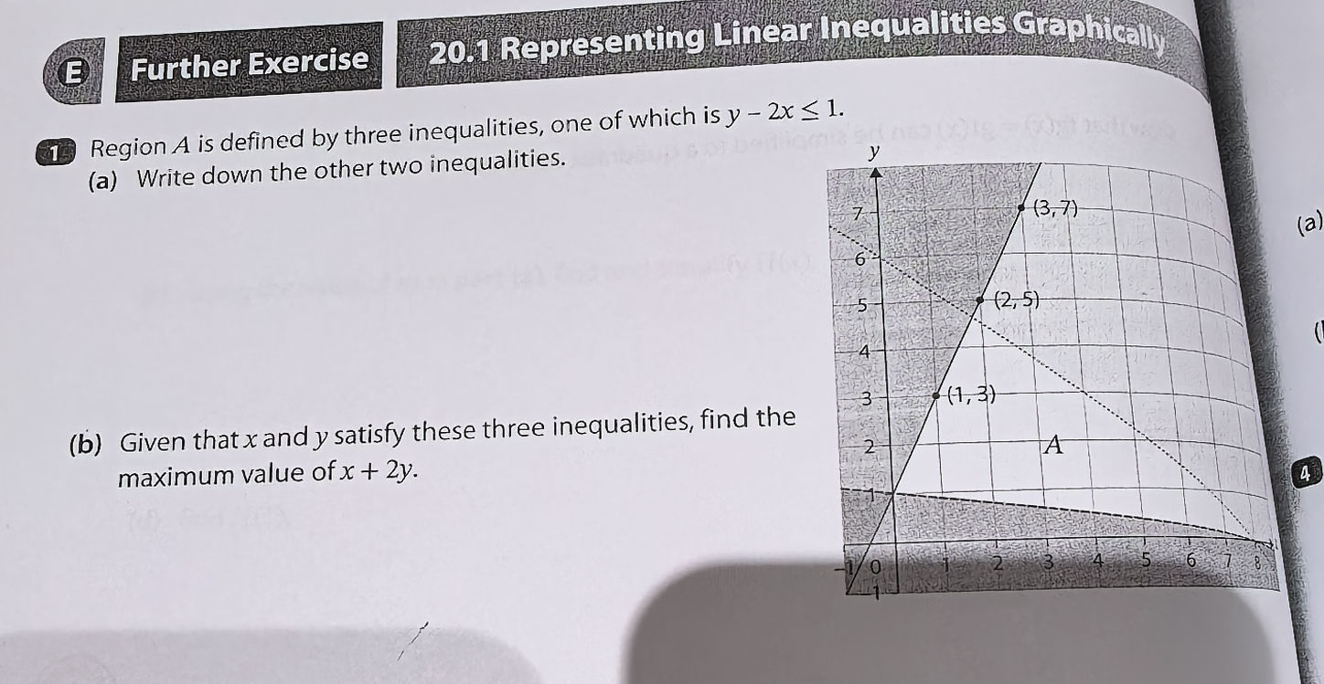 Region A is defined by three inequalities, | StudyX