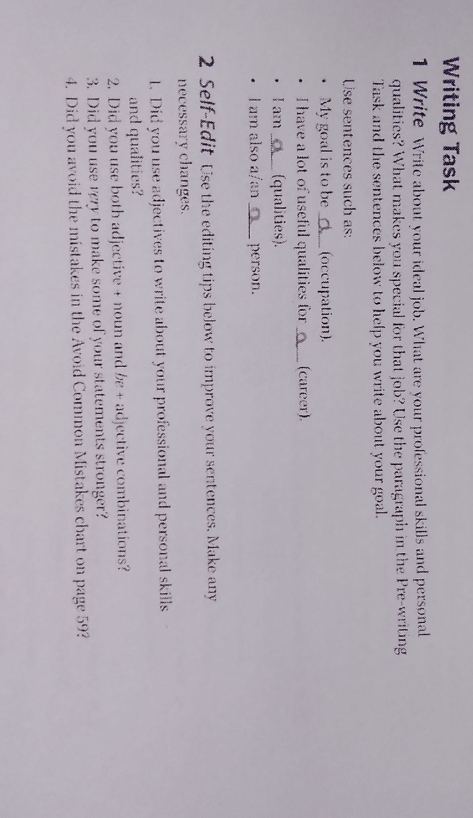 2 Self-Edit Use the editing tips below to | StudyX