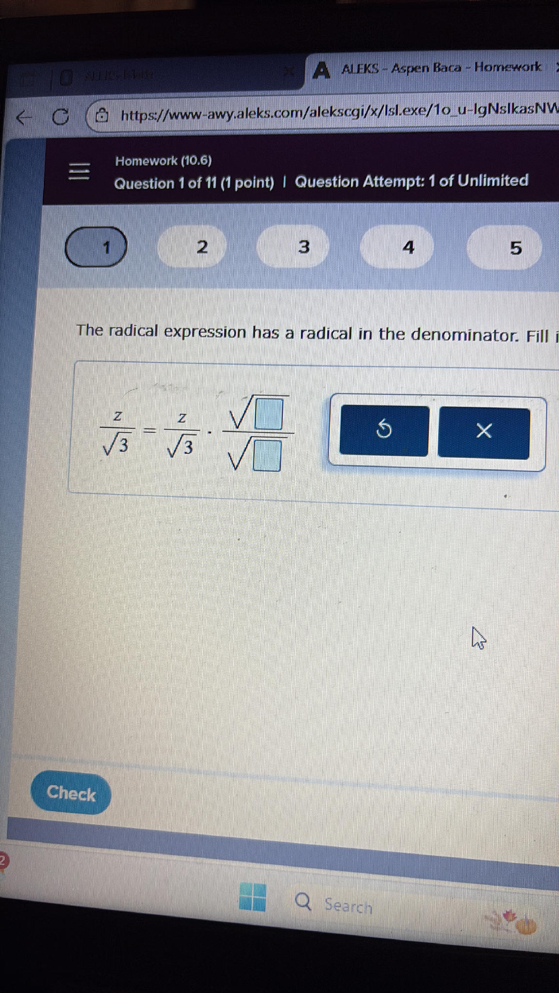 The radical expression has a radical in the | StudyX