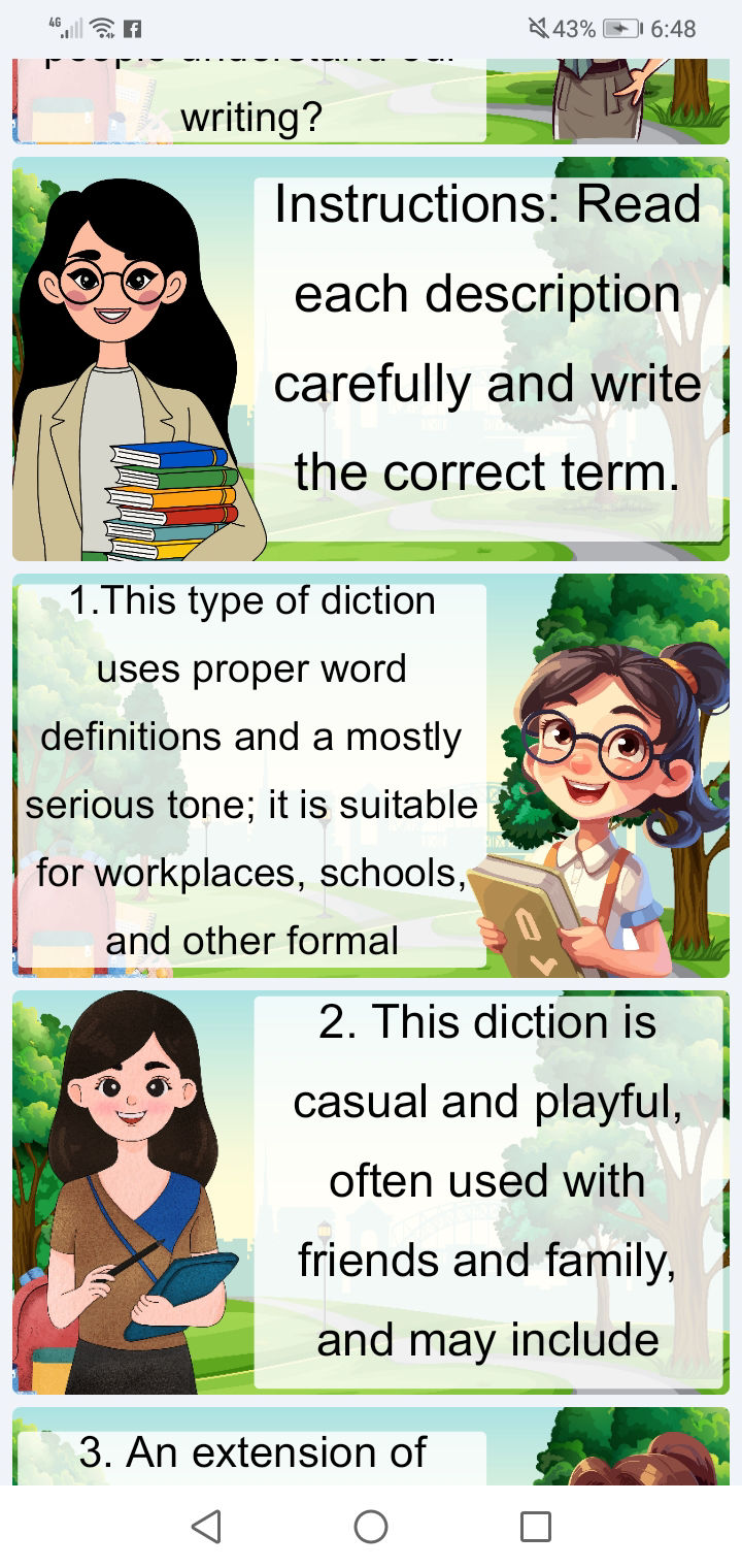 Instructions: Read each description | StudyX