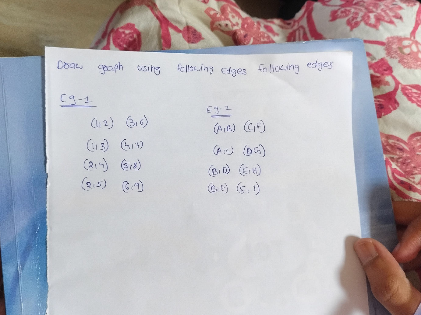 Draw graph using following edges: Eg-1 | StudyX