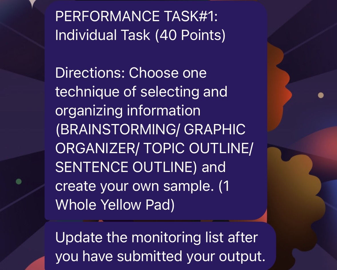 PERFORMANCE TASK#1: Individual Task (40 | StudyX