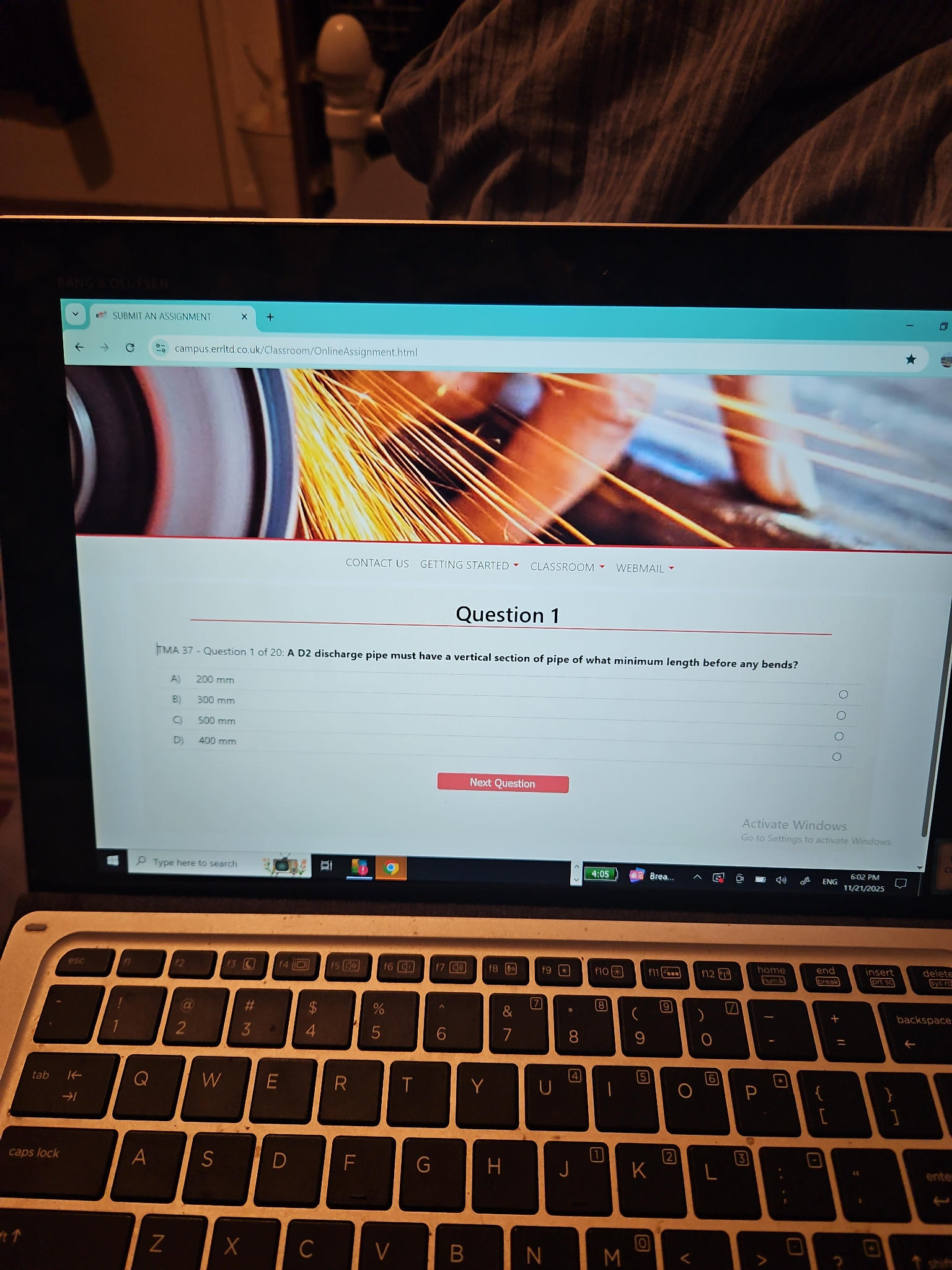 TMA 37 - Question 1 of 20: A D2 discharge | StudyX