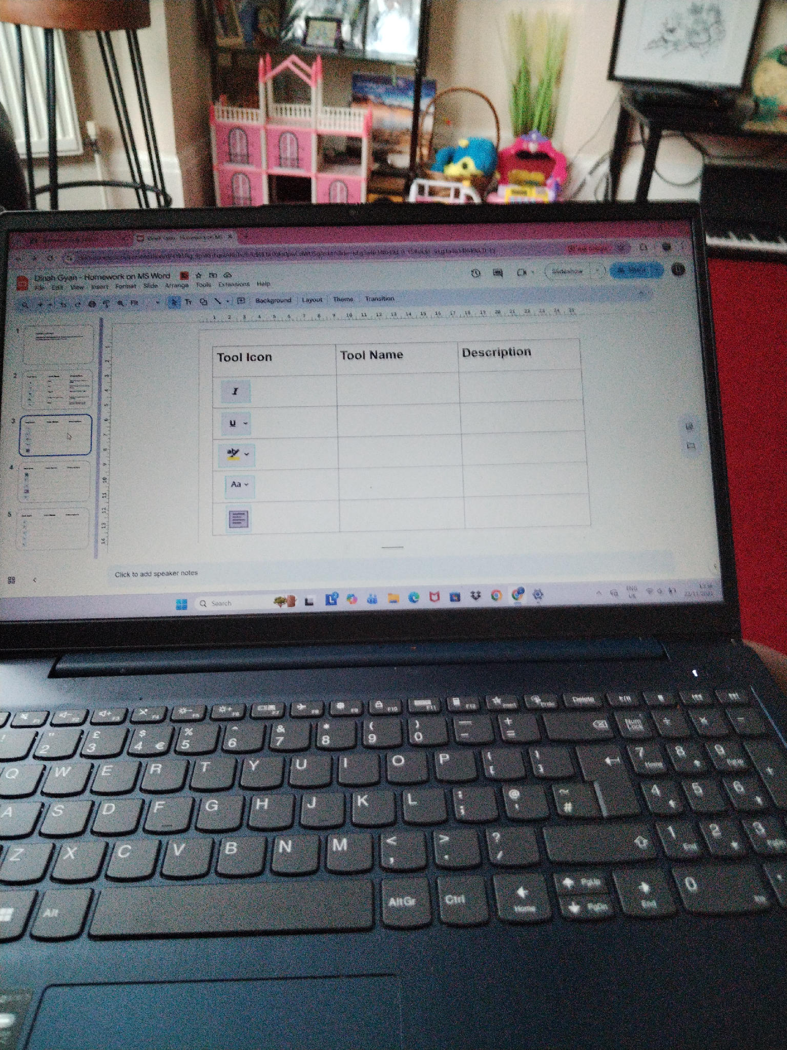 Homework on MS Word Tool Icon | Tool Name | | StudyX