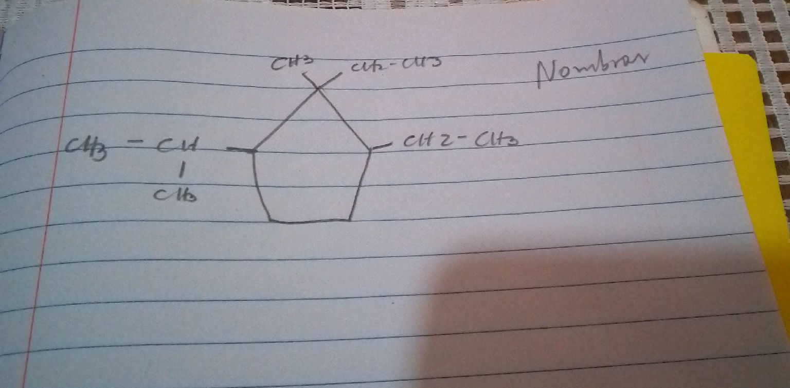 Nombrar Structure: A cyclopentane ring | StudyX