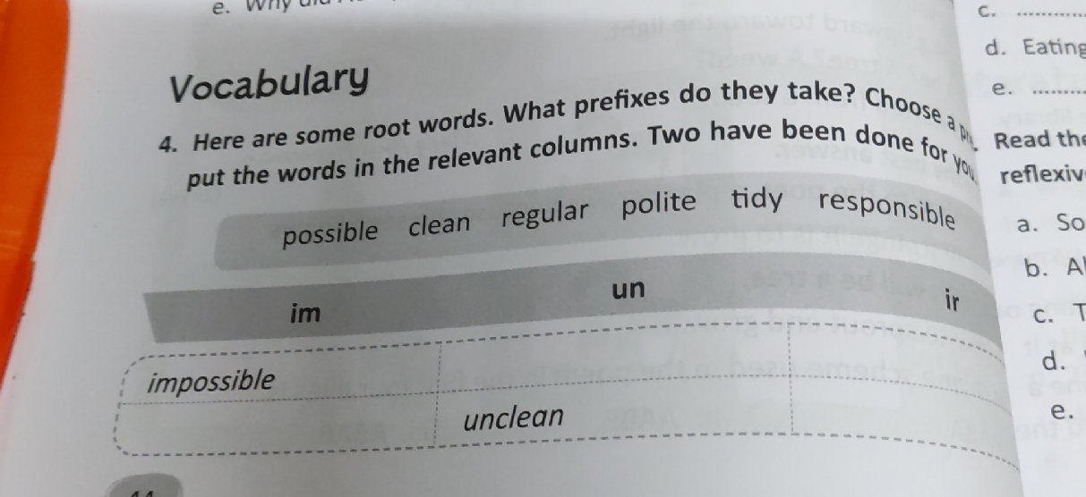 Vocabulary 4. Here are some root words. | StudyX