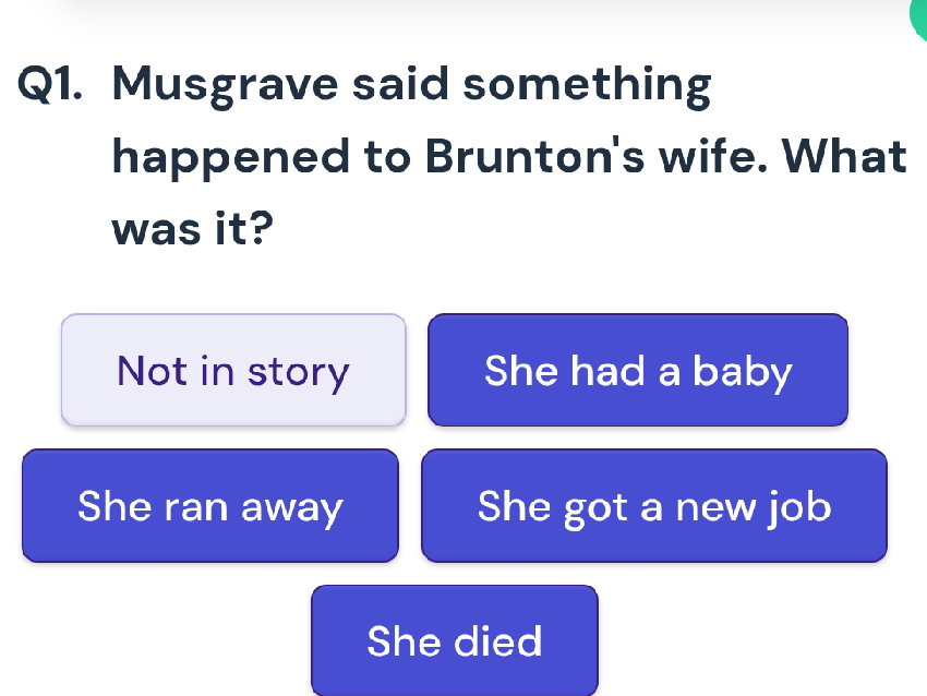 Q1. Musgrave said something happened to | StudyX