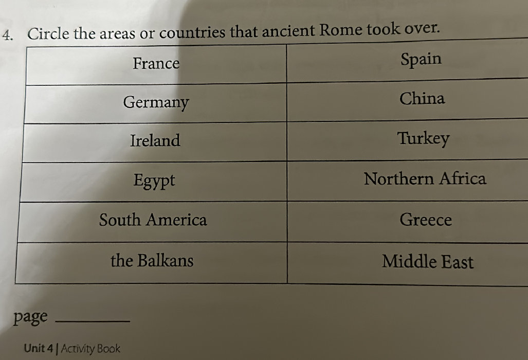 4. Circle the areas or countries that | StudyX