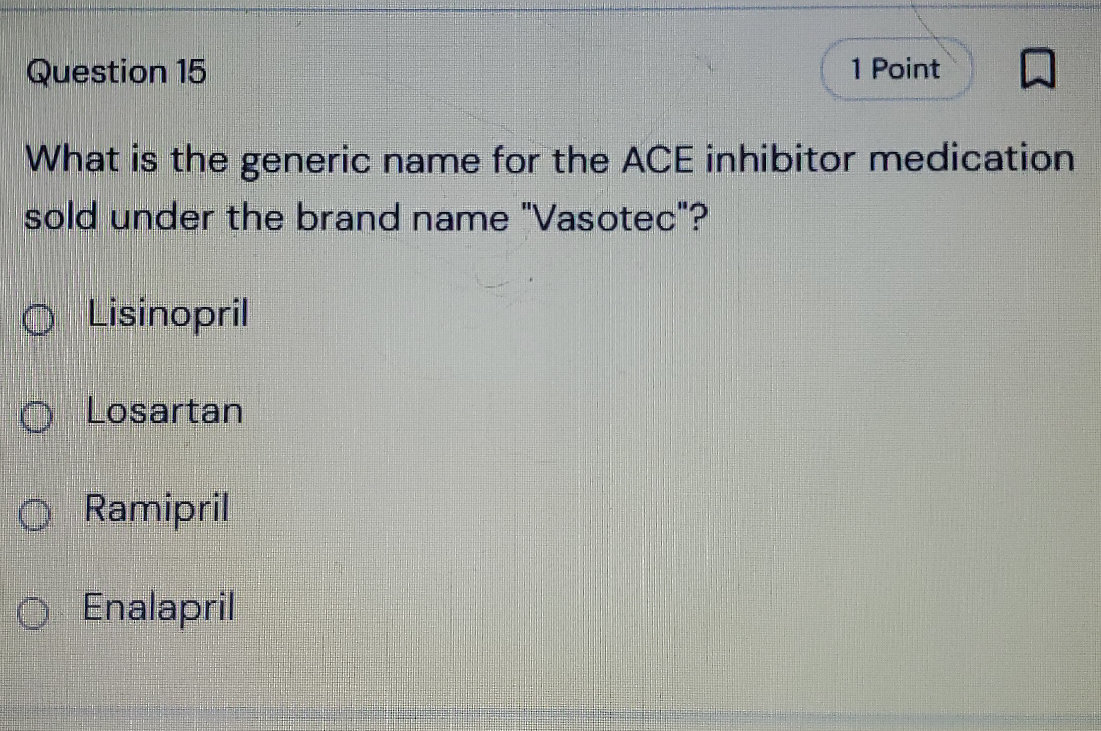 What is the generic name for the ACE | StudyX