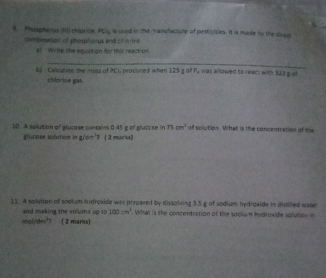 9. Phosphorus (III) chloride, \(PCl_3\), is | StudyX