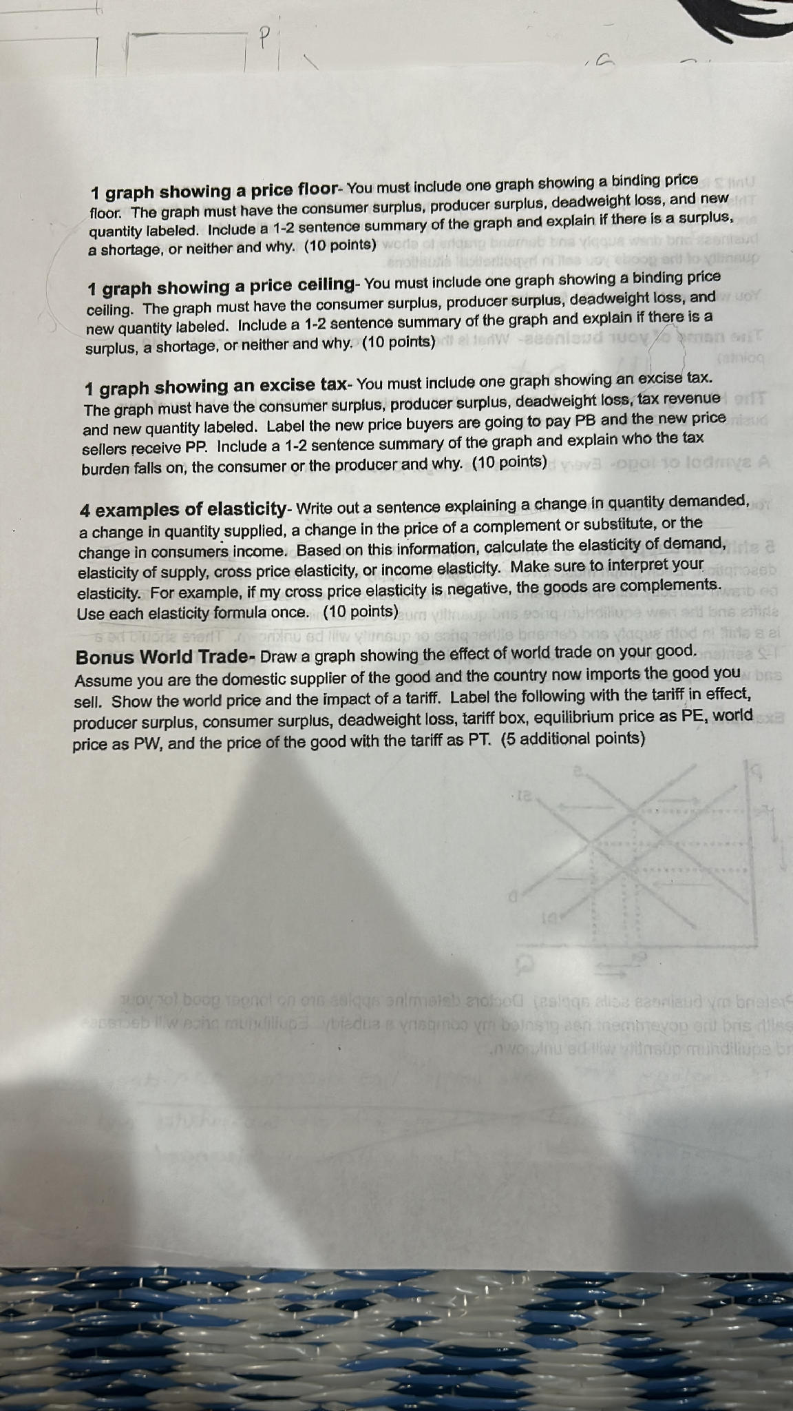 Bonus World Trade- Draw a graph showing the | StudyX