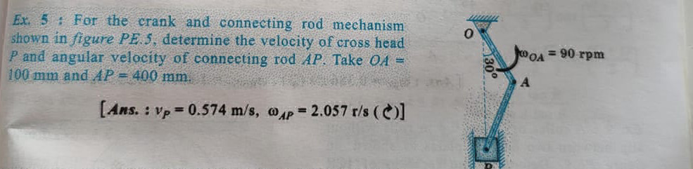 Ex. 5: For the crank and connecting rod | StudyX