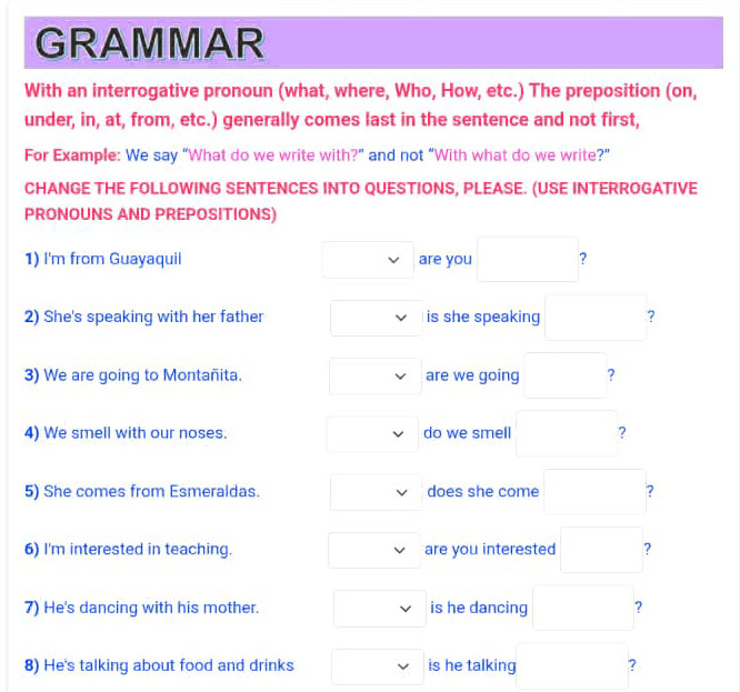 GRAMMAR With an interrogative pronoun | StudyX