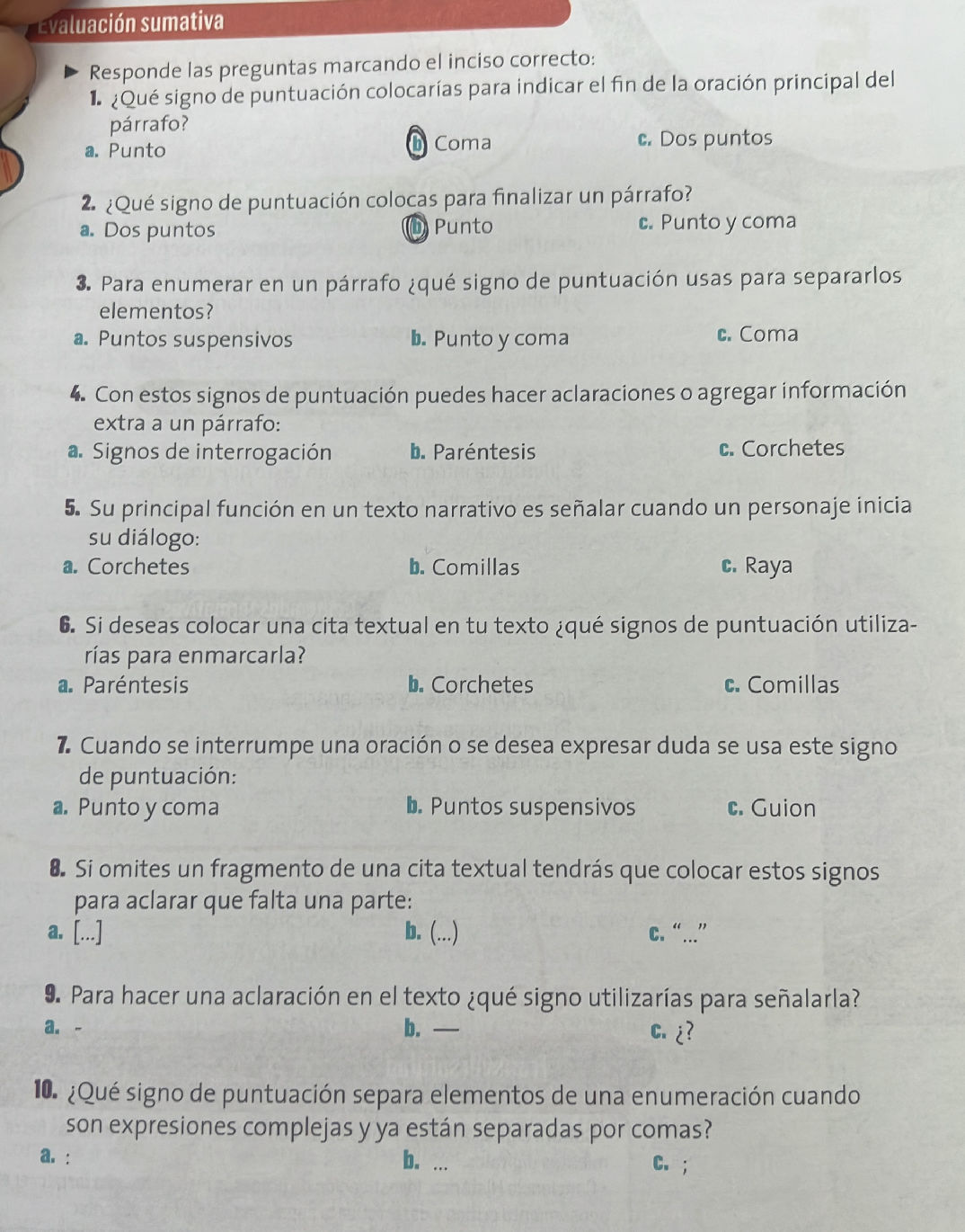 3. Para enumerar en un párrafo ¿qué signo de | StudyX