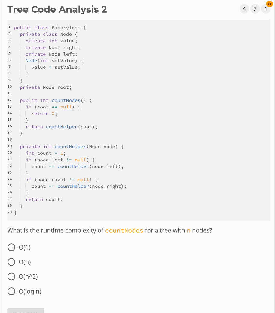 Tree Code Analysis 2 ```java 1 public class | StudyX