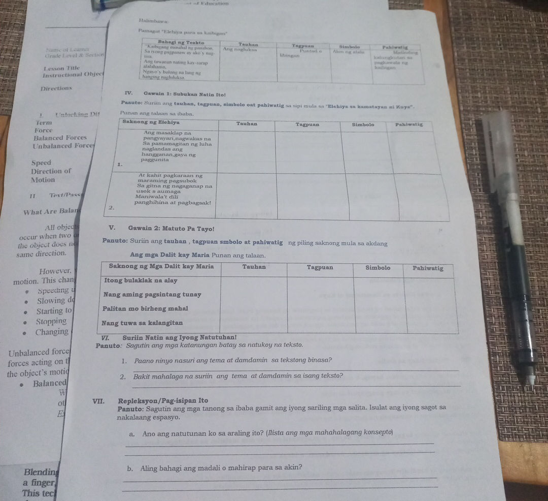 IV. Gawain 1: Subukan Natin Ito! Panuto: | StudyX