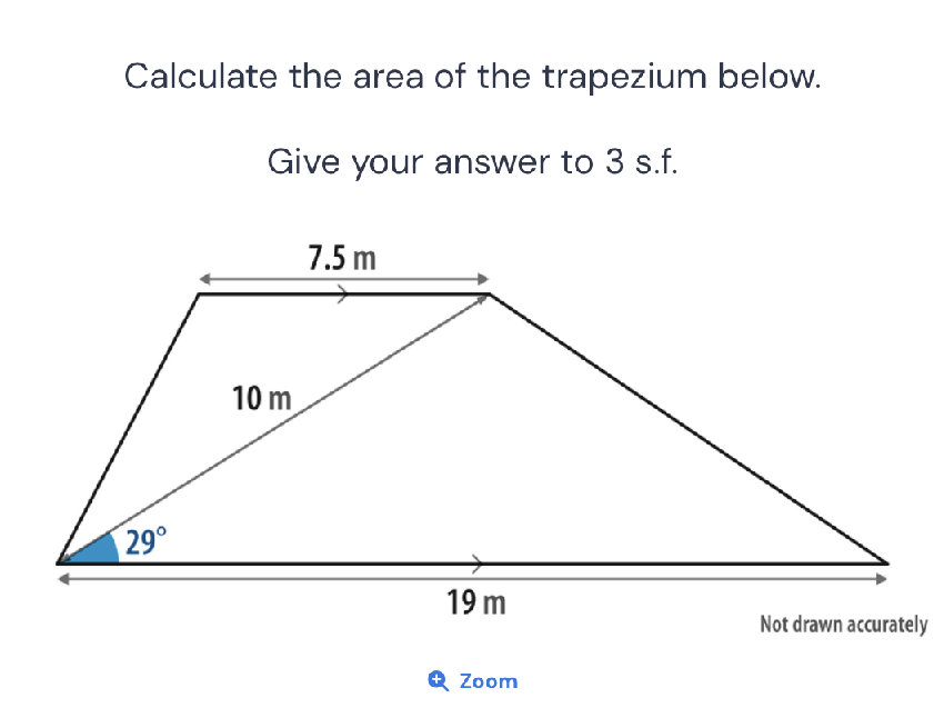 Calculate the area of the trapezium below. | StudyX