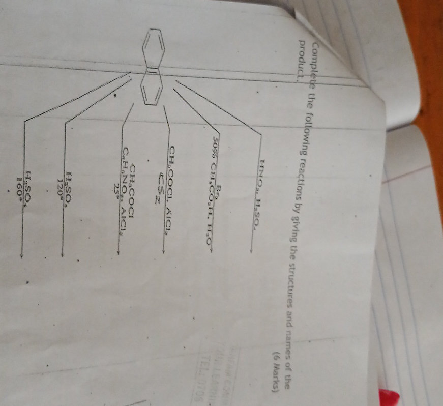 Complete the following reactions by giving | StudyX