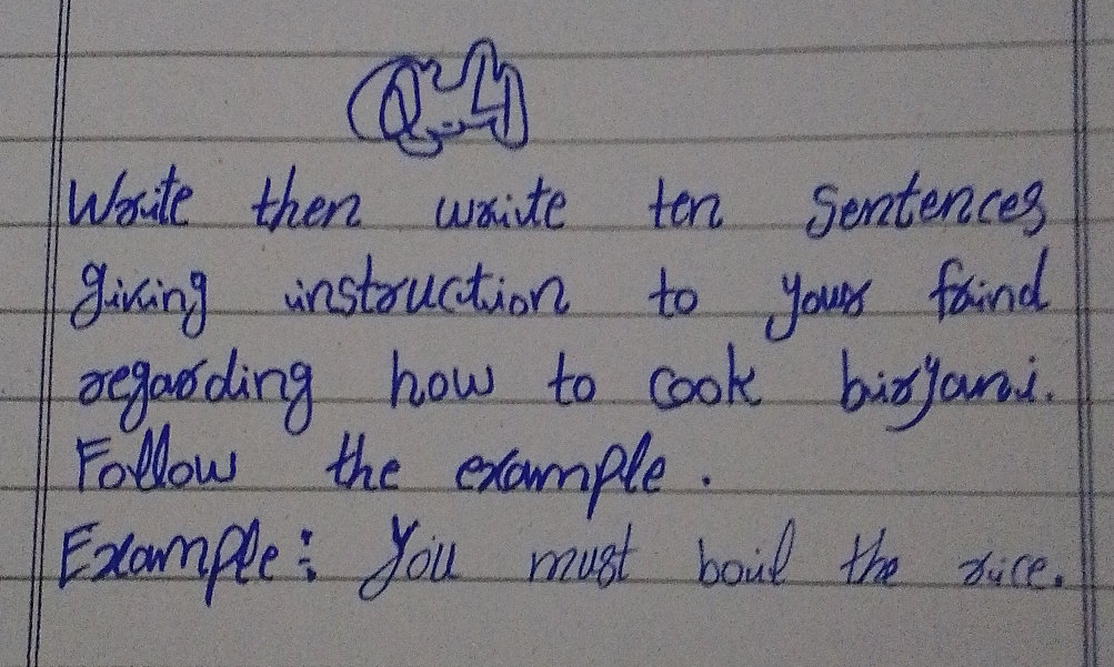 Write ten Sentences giving instruction to | StudyX