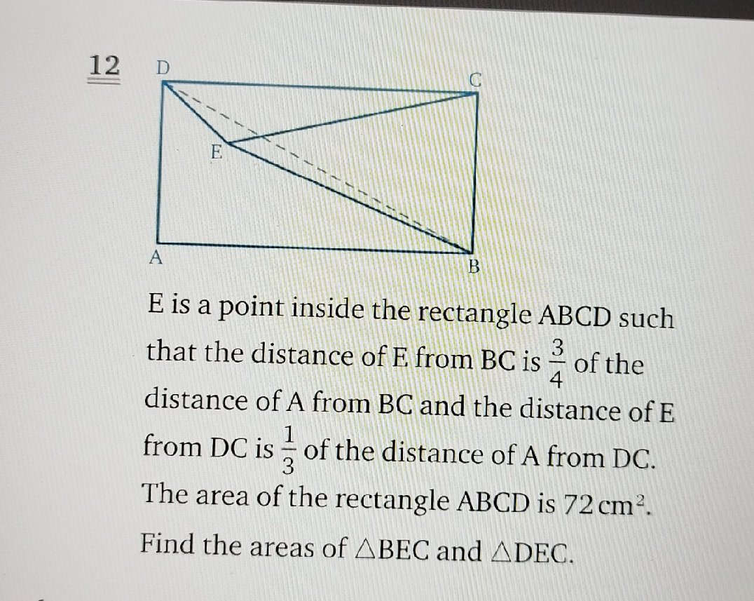 E is a point inside the rectangle ABCD such | StudyX