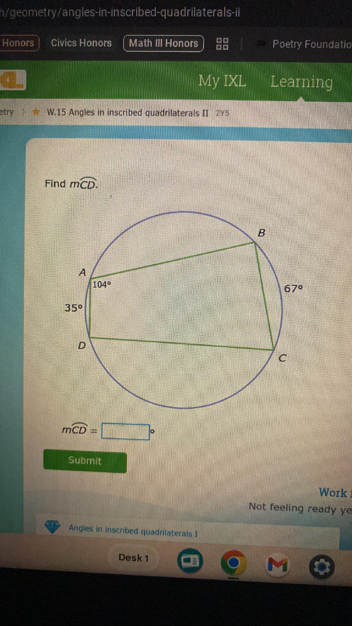 In the circle, a quadrilateral $ABCD$ is | StudyX