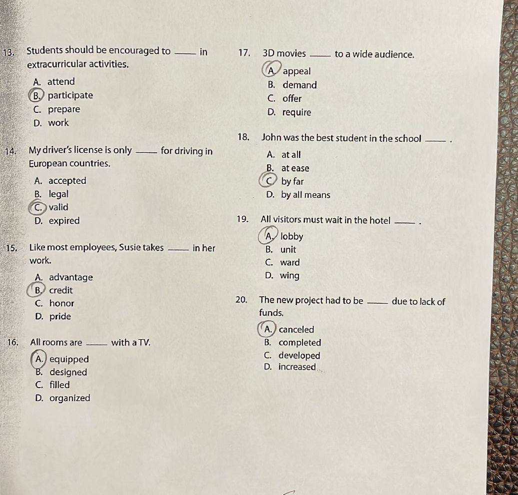 14. My driver's license is only — for | StudyX