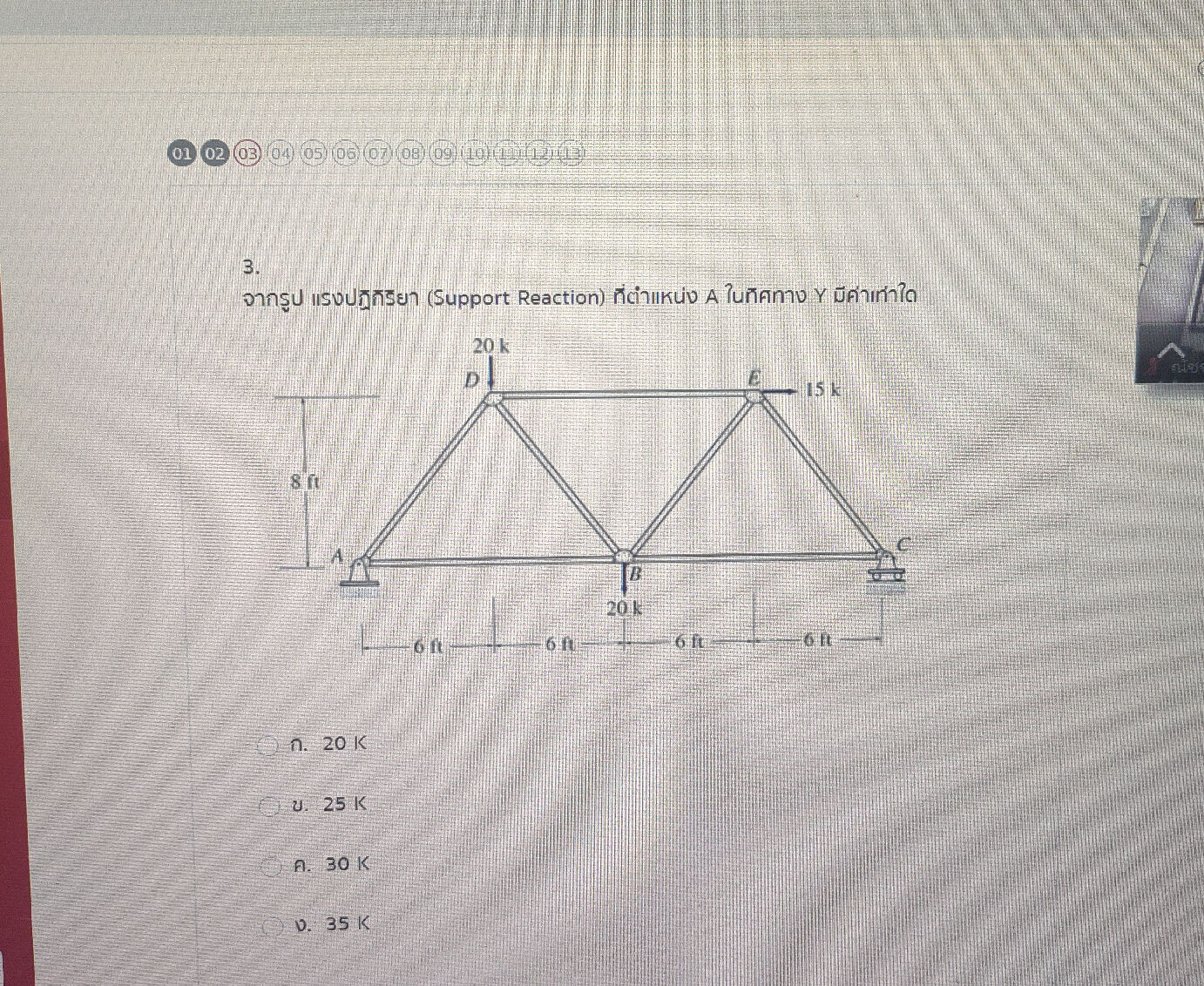 จากรูป แรงปฏิกิริยา (Support Reaction) | StudyX