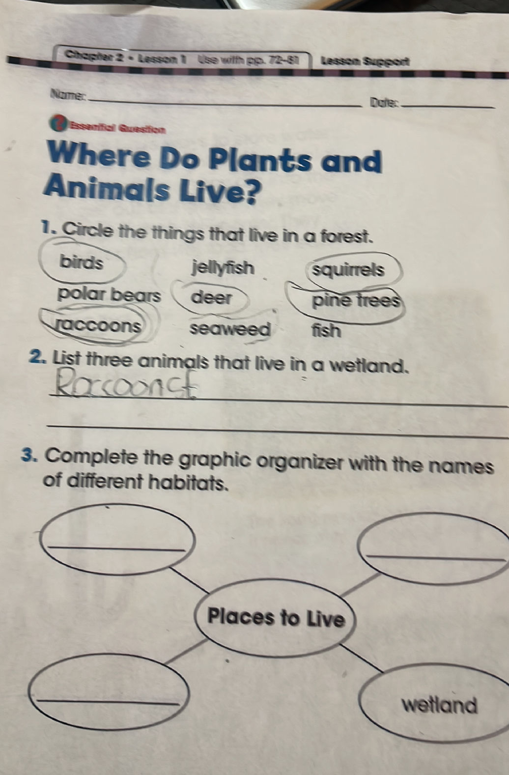 Essential Question Where Do Plants and | StudyX