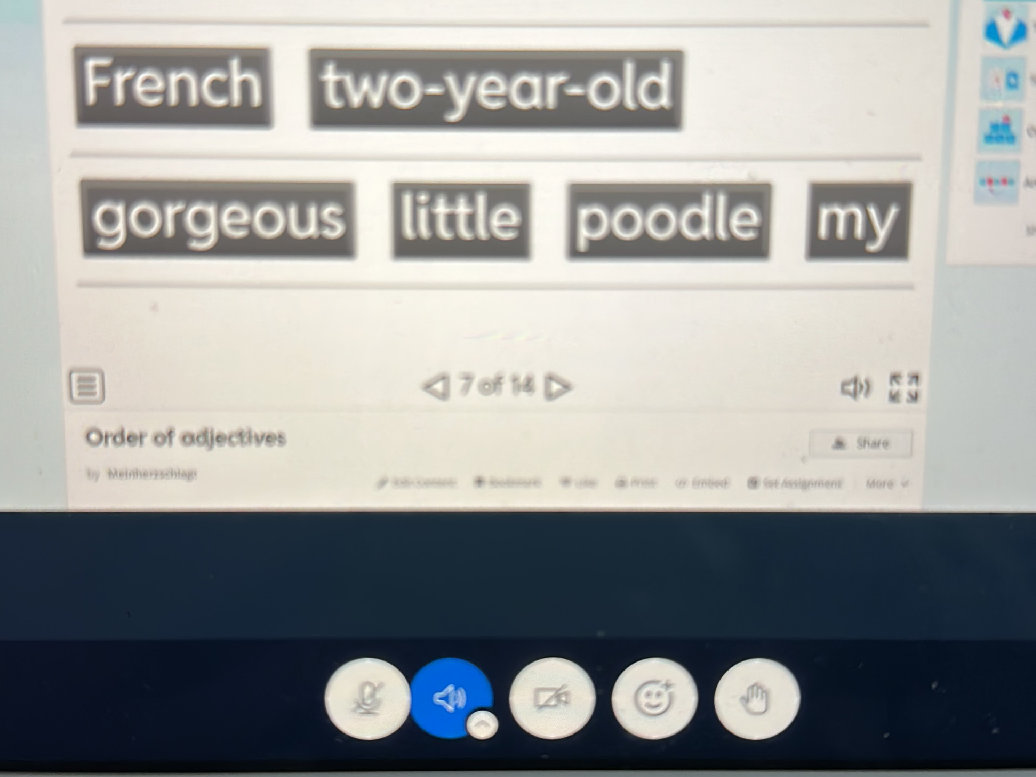 Order of adjectives Arrange the following | StudyX