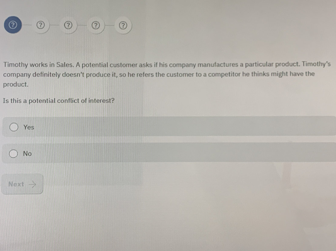 Timothy works in Sales. A potential customer | StudyX