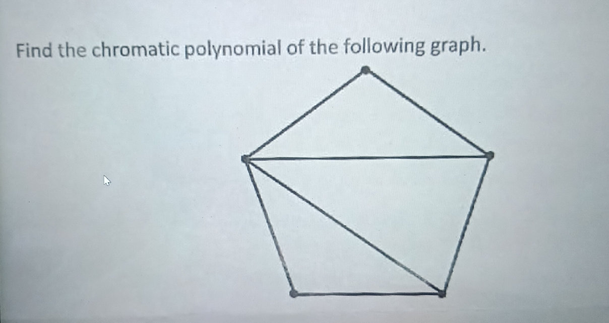 Find the chromatic polynomial of the | StudyX